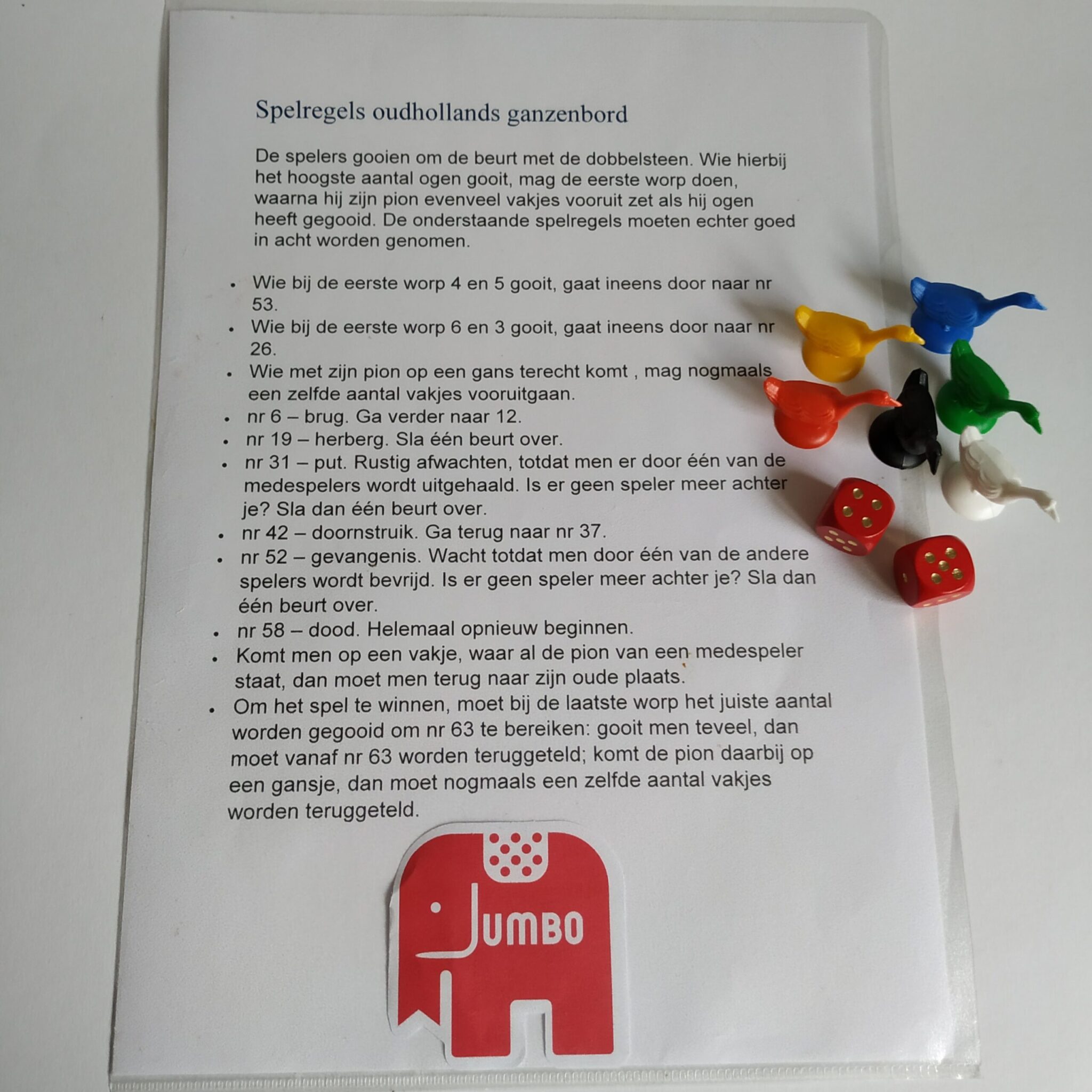 Vintage Oud Hollands Ganzenbord Spel Jumbo 1984 - Queens Vintage