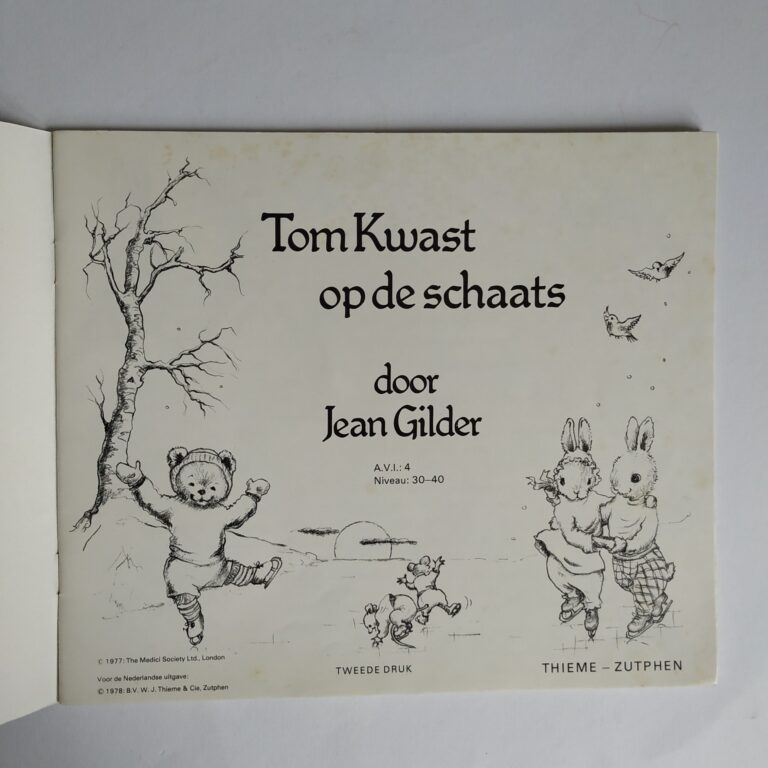 Vintage Kinderboek Tom Kwast op de Schaats - Queens Vintage